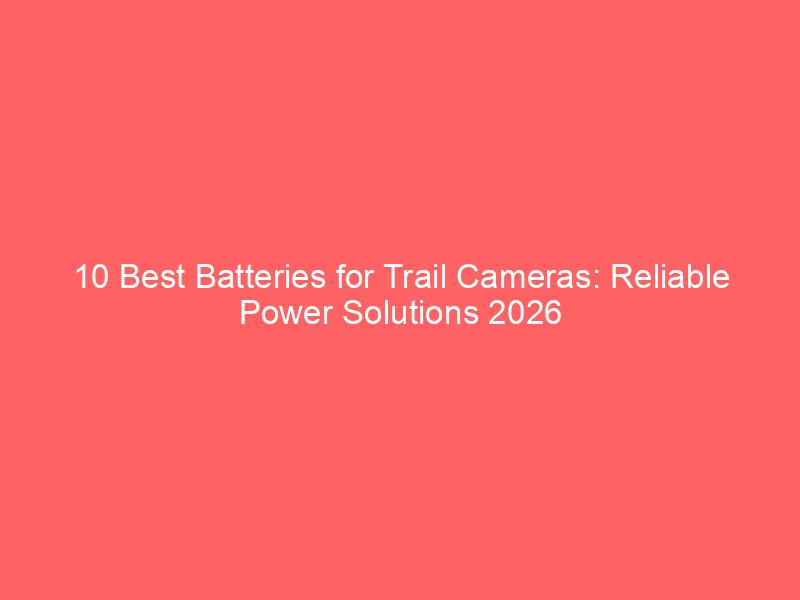 10 Best Batteries for Trail Cameras: Reliable Power Solutions 2026