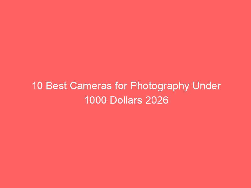 10 Best Cameras for Photography Under 1000 Dollars 2026